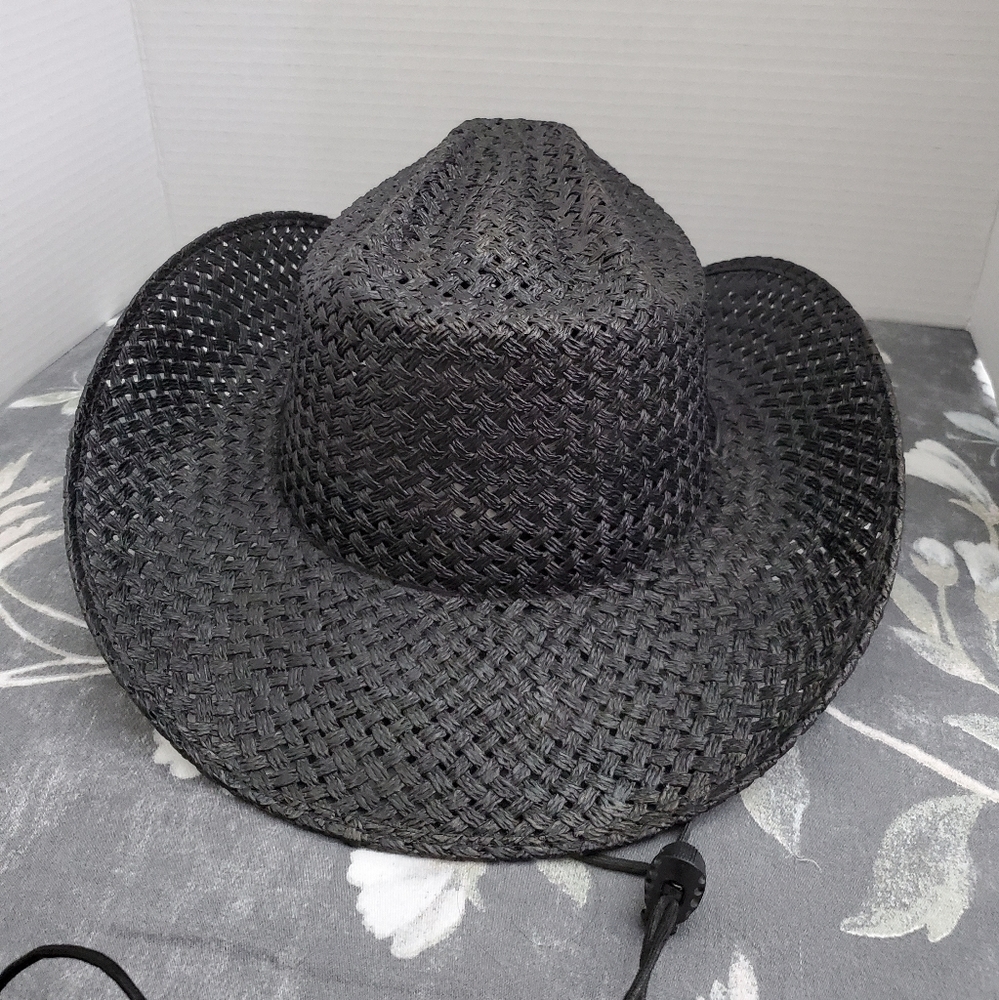 Tombstone Straw Woven Cowboy Hat One Size. - Gem